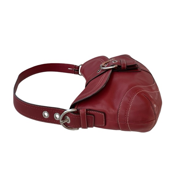 Coach | Bags | Coach Dark Burgundy Red Leather Soho Boho Flap Buckle ...